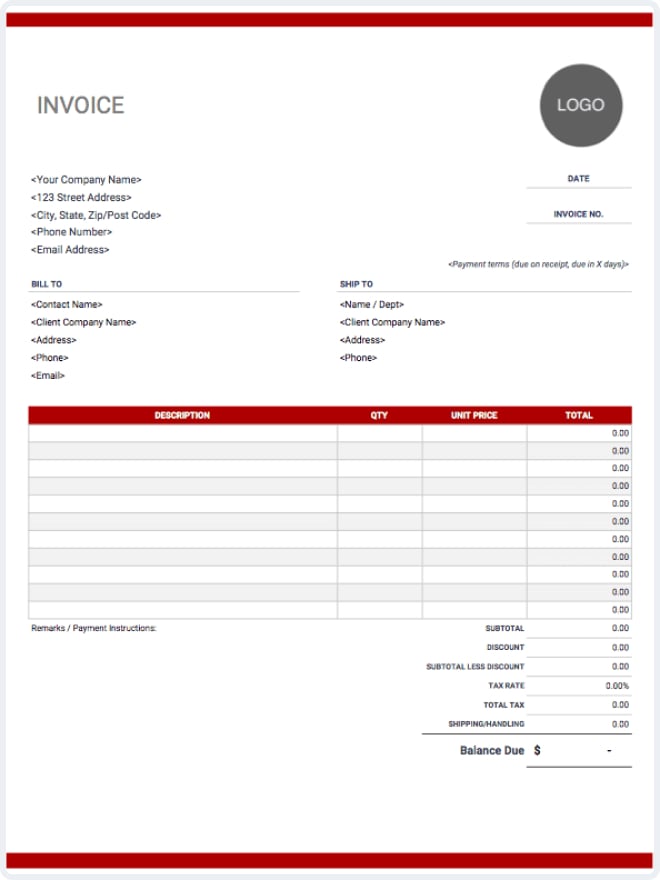 Free Tradesman Invoice Templates